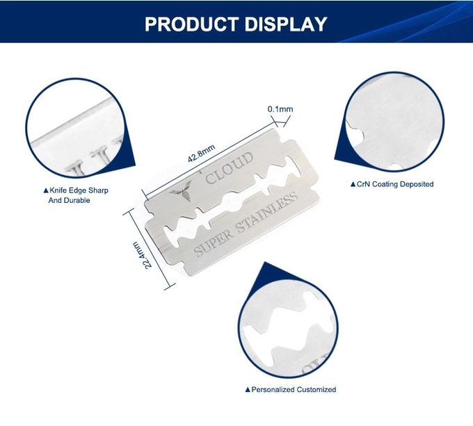 Teflon Coated Double Edge Safety Razor Blades Disposable 6cr13 SS Material